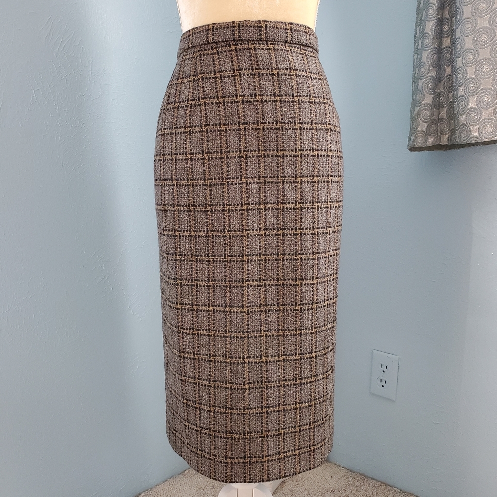 Pendleton Plaid Pencil Skirt Wool Blend E98 - Gem